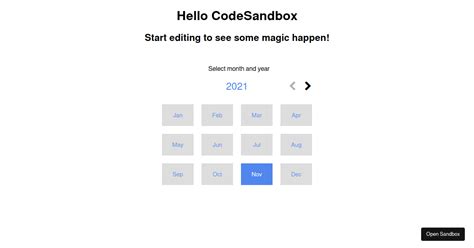 React Month Year Picker Examples CodeSandbox