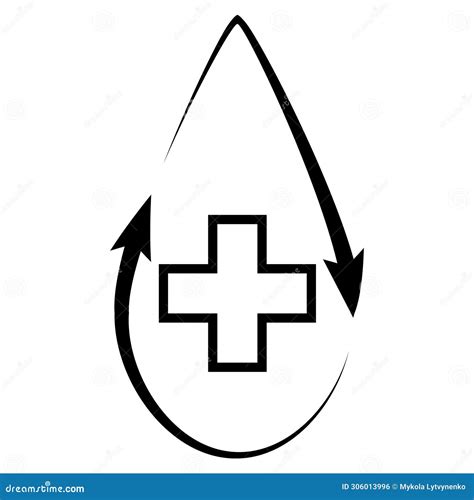 Blood Flow Drop Icon Arrows Red Cross Blood Transfusion Circulation