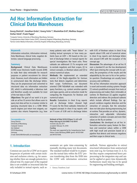 pdf ad hoc information extraction for clinical data warehouses