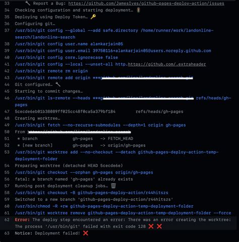 Error The Deploy Step Encountered An Error There Was An Error