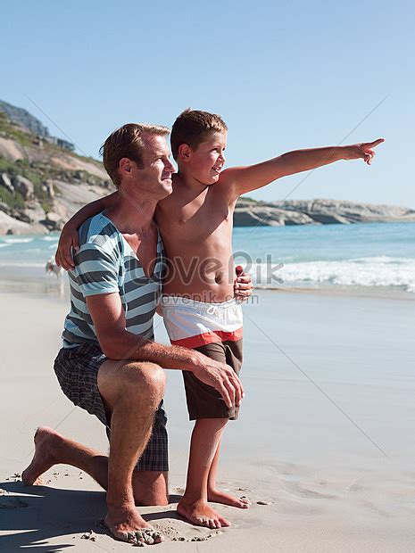 Dad And Son On The Beach Picture And Hd Photos Free Download On Lovepik