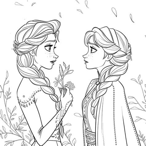 Dibujo De Elsa Y Anna 08 De Frozen Para Colorear