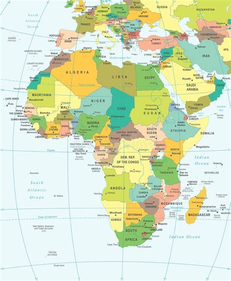 Africa Physical Map Stock Vector Illustration Of Africa
