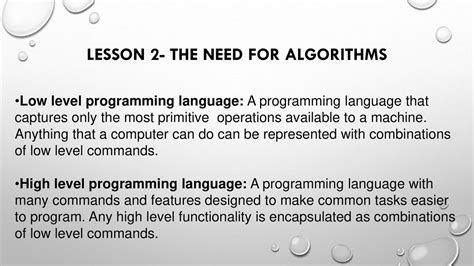 unit 3 lesson 2 5 the need for algorithms creativity in algorithms simple commands