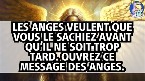 Les Anges Veulent Que Vous Le Sachiez Avant Quil Ne Soit Trop Tard