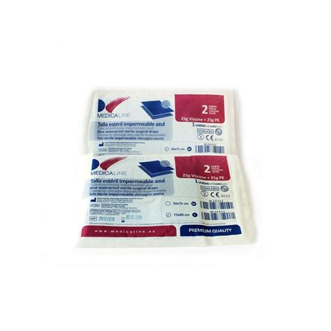 Talla Estéril Azul Impermeable 75x90cm 50u de Medicaline