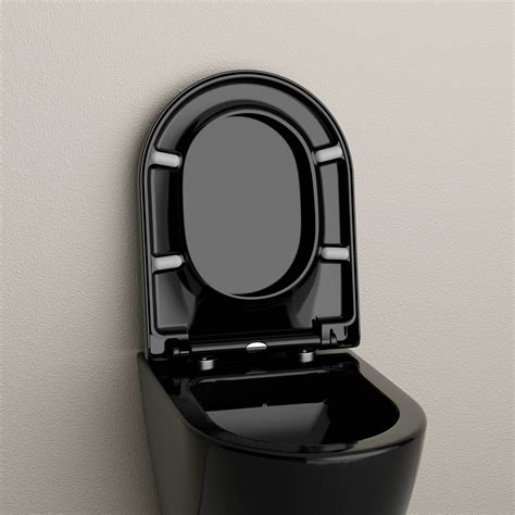 Abattant WC U1002 Noir Brillant Fonction Softclose Pour WC