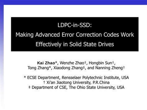pdf ldpc in ssd making advanced error correction codes … · ldpc code and soft sensing