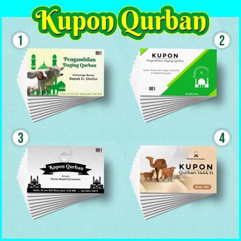 Jual Kartu Kupon Idul Adha Kartu Qurban Kartu Daging Idul Adha