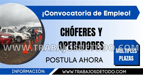Oferta laboral para chóferes y operadores que no puedes dejar pasar