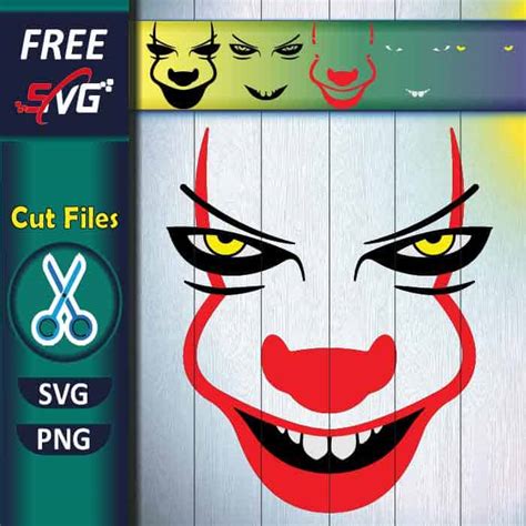 Pennywise Face SVG Free Pennywise The Clown SVG Scary Clown SVG