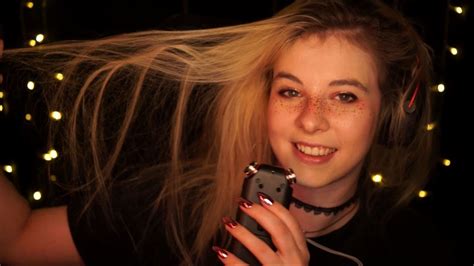 ASMR Hairplay Sounds Bassy Mic Blowing And Breathing Whispered