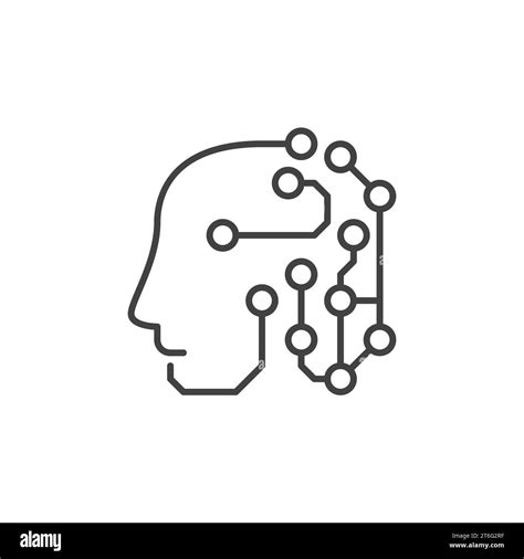 Ai Head With Circuits Vector Artificial Intelligence Concept Linear