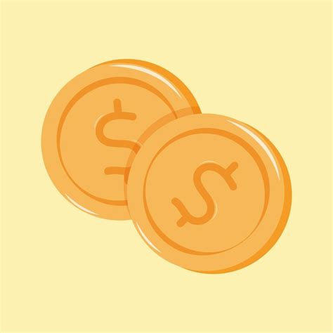 Ilustração vetorial de duas moedas de ouro Vetor Premium