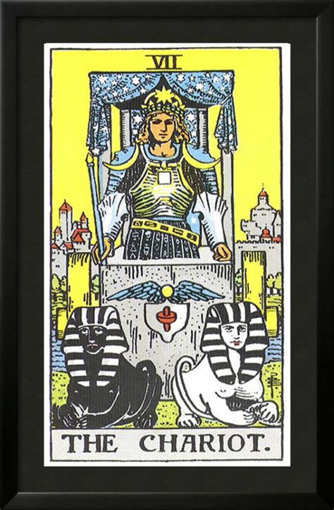 Quadro Emoldurado Tarô Rider Waite Arcano Maior 7 O Carro de Arthur
