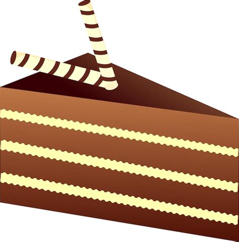 Gâteau Au Chocolat Avec Gaufrettes Et Choco Stick Vecteur Premium
