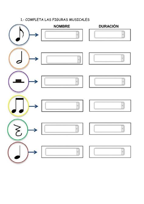 Ficha Online De Figuras Musicales Para Puedes Hacer Los Ejercicios
