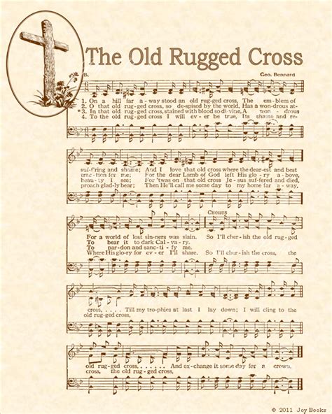 The Old Rugged Cross Lyrics Printable