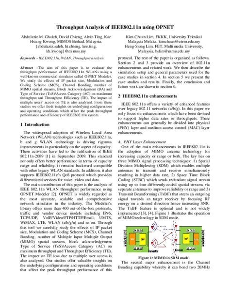 pdf throughput analysis of ieee802 11n using opnet abdulaziz m ghaleb david chieng and
