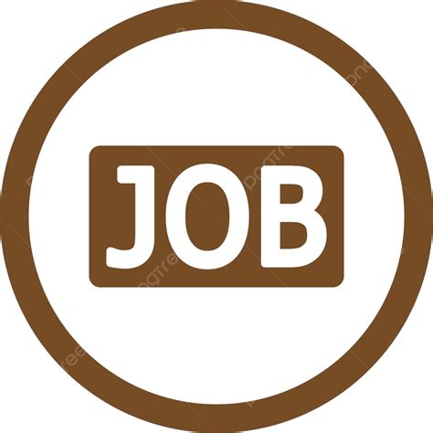 Job Flat Brown Color Rounded Vector Icon Employment Vacancy Caption