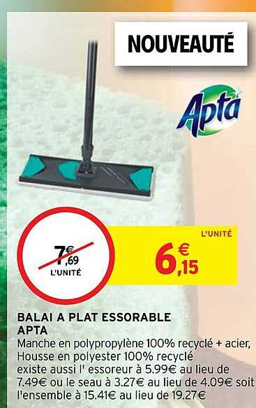 Promo Balai à Plat Essorable Apta chez Intermarché Hyper iCatalogue fr