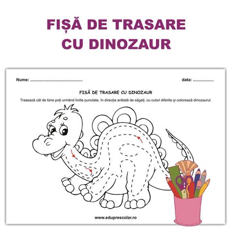 Fisa De Trasare Cu Dinozaur Eduprescolar Ro