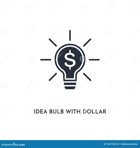 Idea Bulb With Dollar Icon Simple Element Illustration Isolated