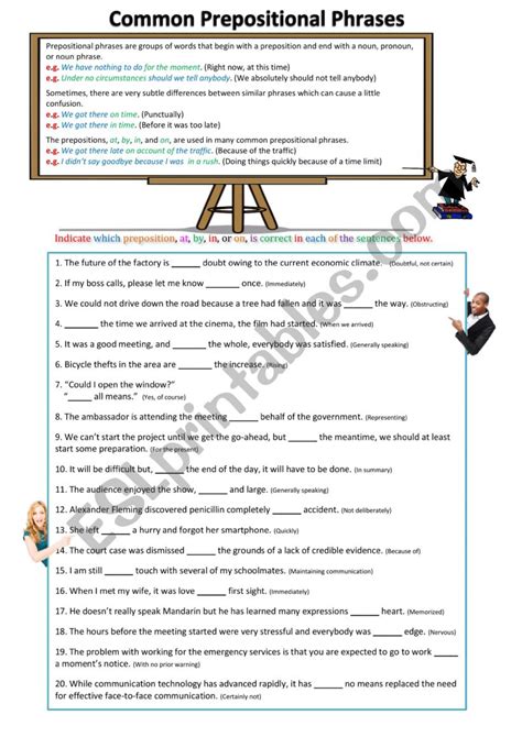 Prepositional Phrases ESL Worksheet By Spinney
