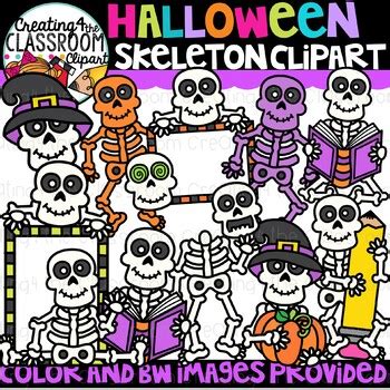 Halloween Skeleton Clipart Spooky Skeletons Tpt