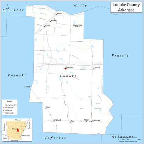 Map Of Lonoke County Arkansas Where Is Located Cities Population
