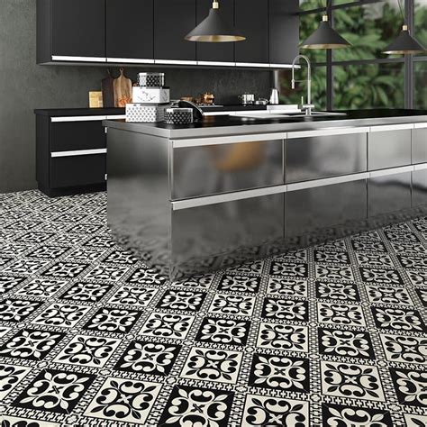 Carrelage Imitation Ciment Noir Et Blanc 20x20 Cm VIVIENNE NERO