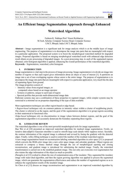 an efficient image segmentation approach through enhanced watershed algorithm pdf