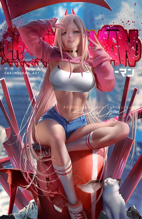 Chainsaw Man Power Y Makima Inspiran Sensuales Ilustraciones