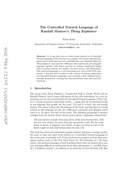 pdf the controlled natural language of randall munroe s thing explainer