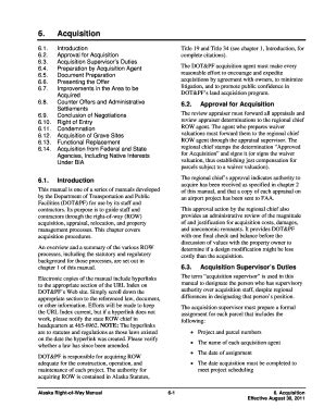 Fillable Online Dot State Ak Chapter 6 Acquisition Alaska Department