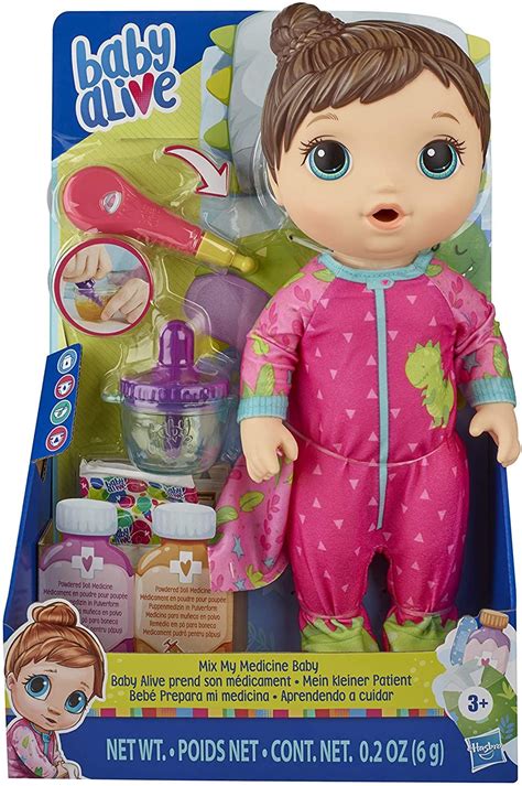 Baby Alive Mix My Medicine Baby Doll Dinosaur Pajamas Drinks And Wets