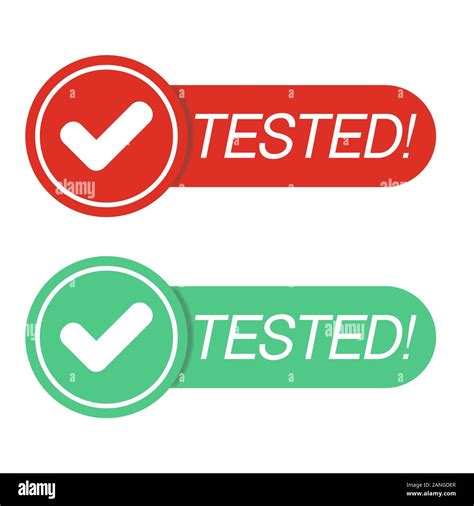 Tested Stamp Sign Seal Tested Sign Green And Red Vector Illustration