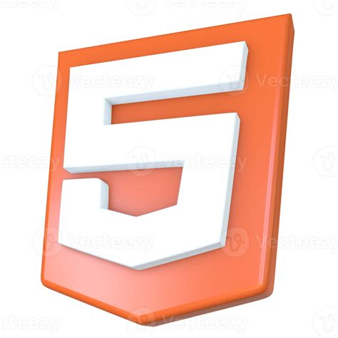 Vista Lateral Del Logotipo Html 3d Estilizado 12302987 PNG