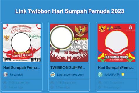 Terbaru 30 Link Twibbon Hari Sumpah Pemuda 2023 Gratis Desain