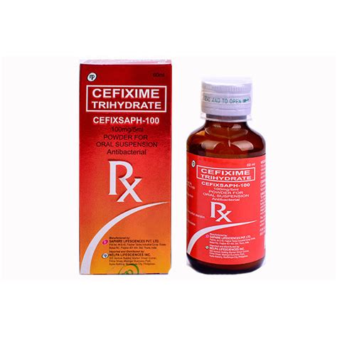 CEFIXSAPH 100 Cefixime Trihydrate 100mg 5mL Powder For Oral