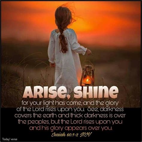 Isaiah Niv Arise Shine For Your Light Has Come And The Glory