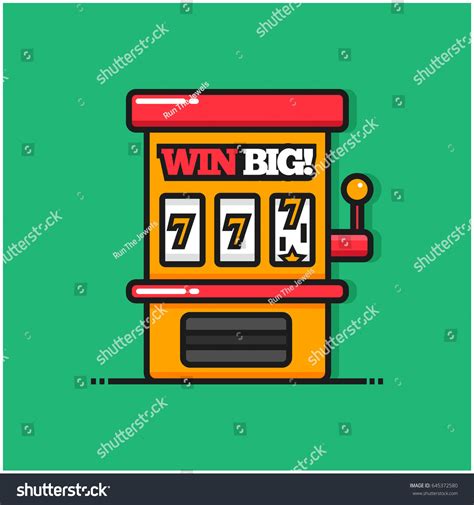 Slot Machine Illustration Line Art Style Stock Vector Royalty Free