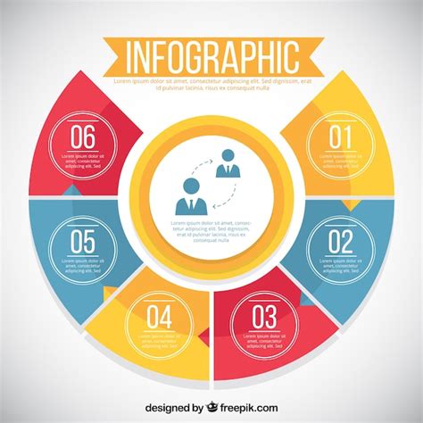 Infogr Fico Seis Op Es Coloridas Vetor Gr Tis