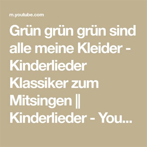 Grün grün grün sind alle meine Kleider Kinderlieder Klassiker zum