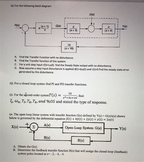 solved for the following block diagram a find the