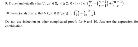 solved 9 prove analytically that ∀r n∈z n≥2 0