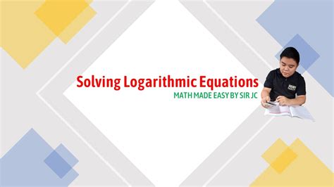 [genmath] solving logarithmic equations youtube