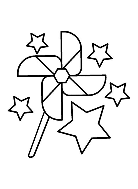 Pinwheel With Star Coloring Page Free Printable Coloring Pages