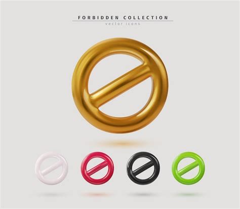 Premium Vector Colorful Prohibition Or Restriction Red Signs 3d