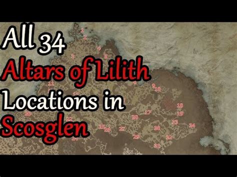 Diablo All Altars Of Lilith Locations In The Scosglen Youtube
